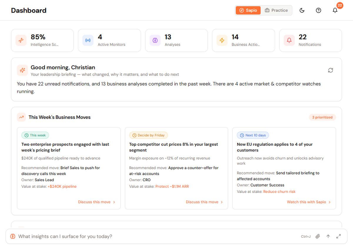 Sapio — Leadership Intelligence System for Business Action
